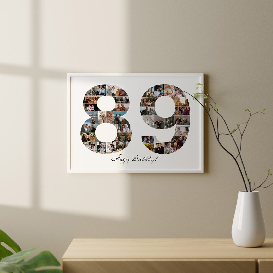 89th Birthday Photo Collage Number Photo Collage 89th - Etsy
