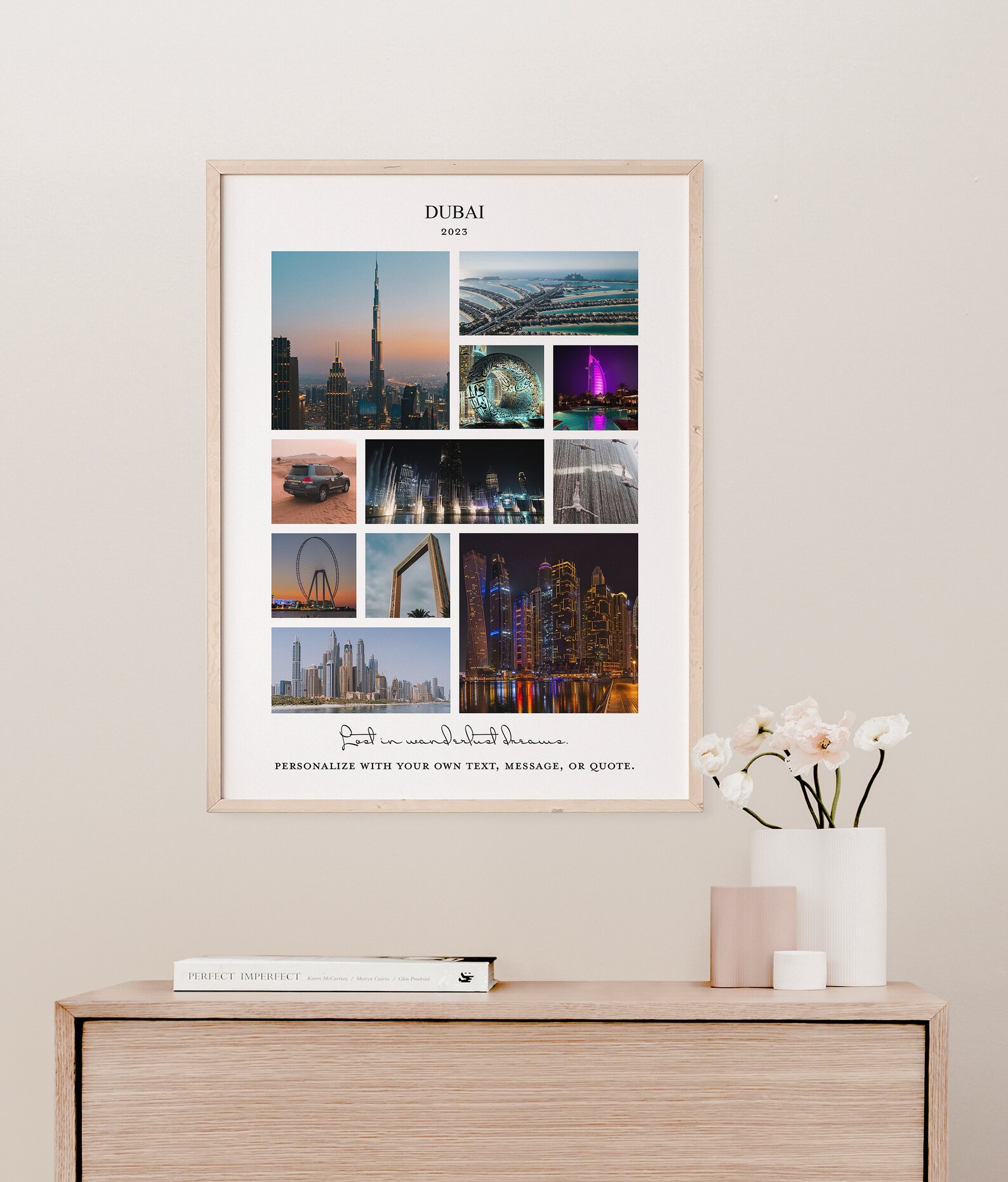 Dubai Photo Collage Gift, Personalized Dubai UAE Travel Vacation Gift ...