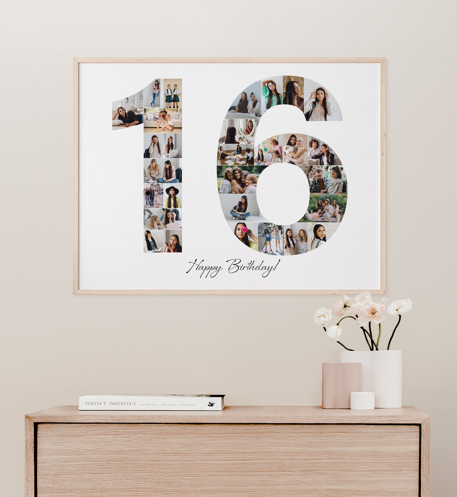 16th Birthday Gift 16th Birthday Photo Collage Number Photo - Etsy