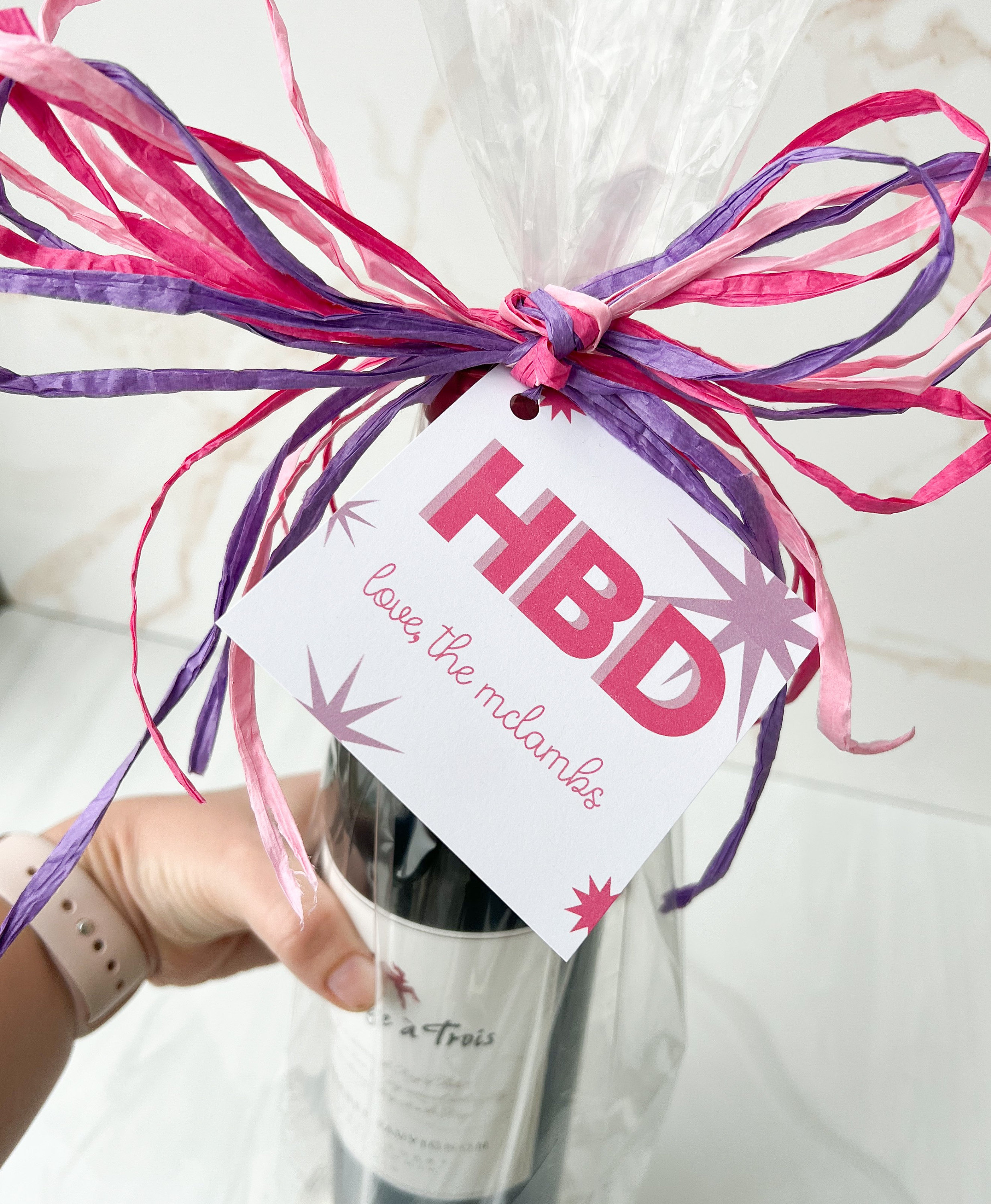 HBD Happy Birthday Gift Tags, Monogram Gift Tags, Classic Gift Tags ...