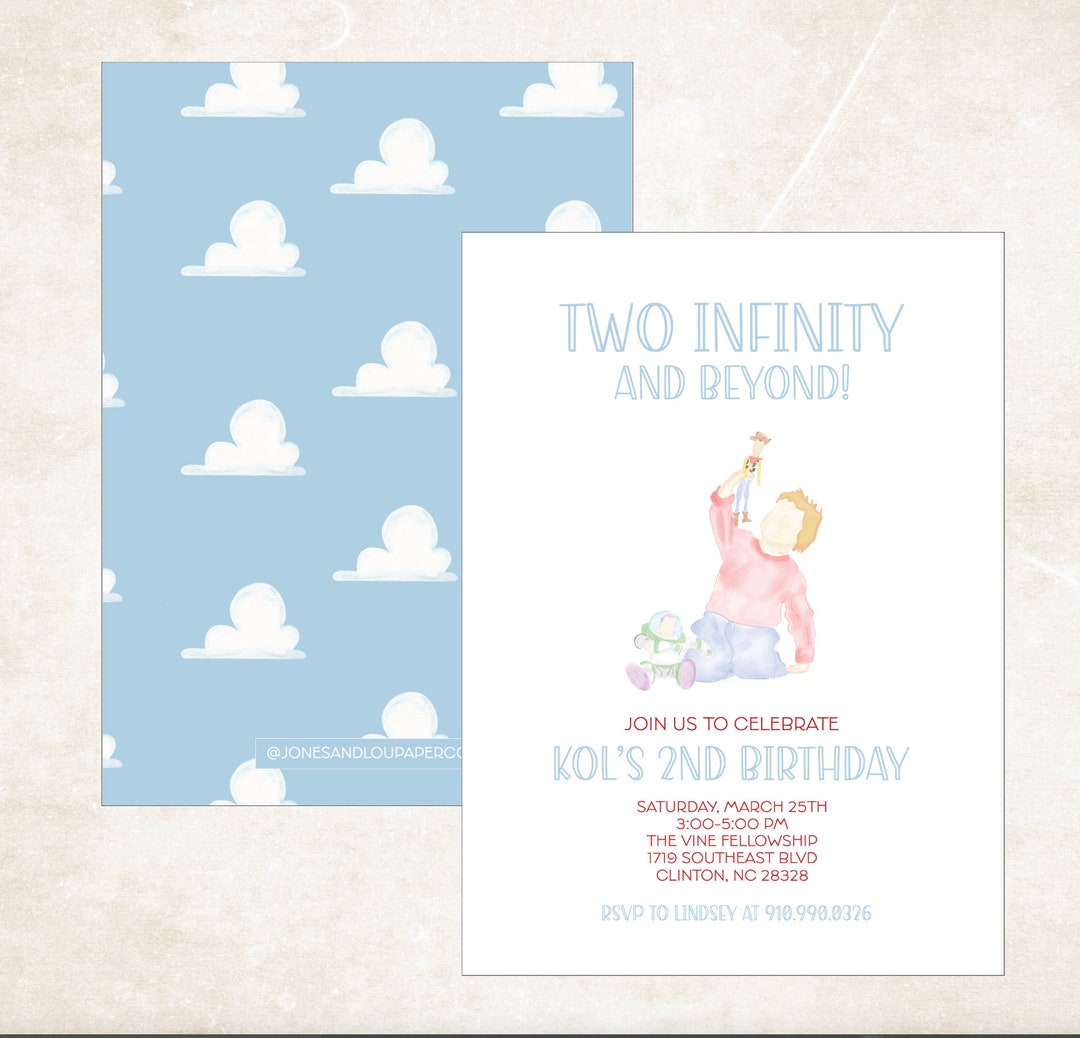 TWO INFINITY Birthday Invitation, Boys Birthday Invitation, Gingham ...