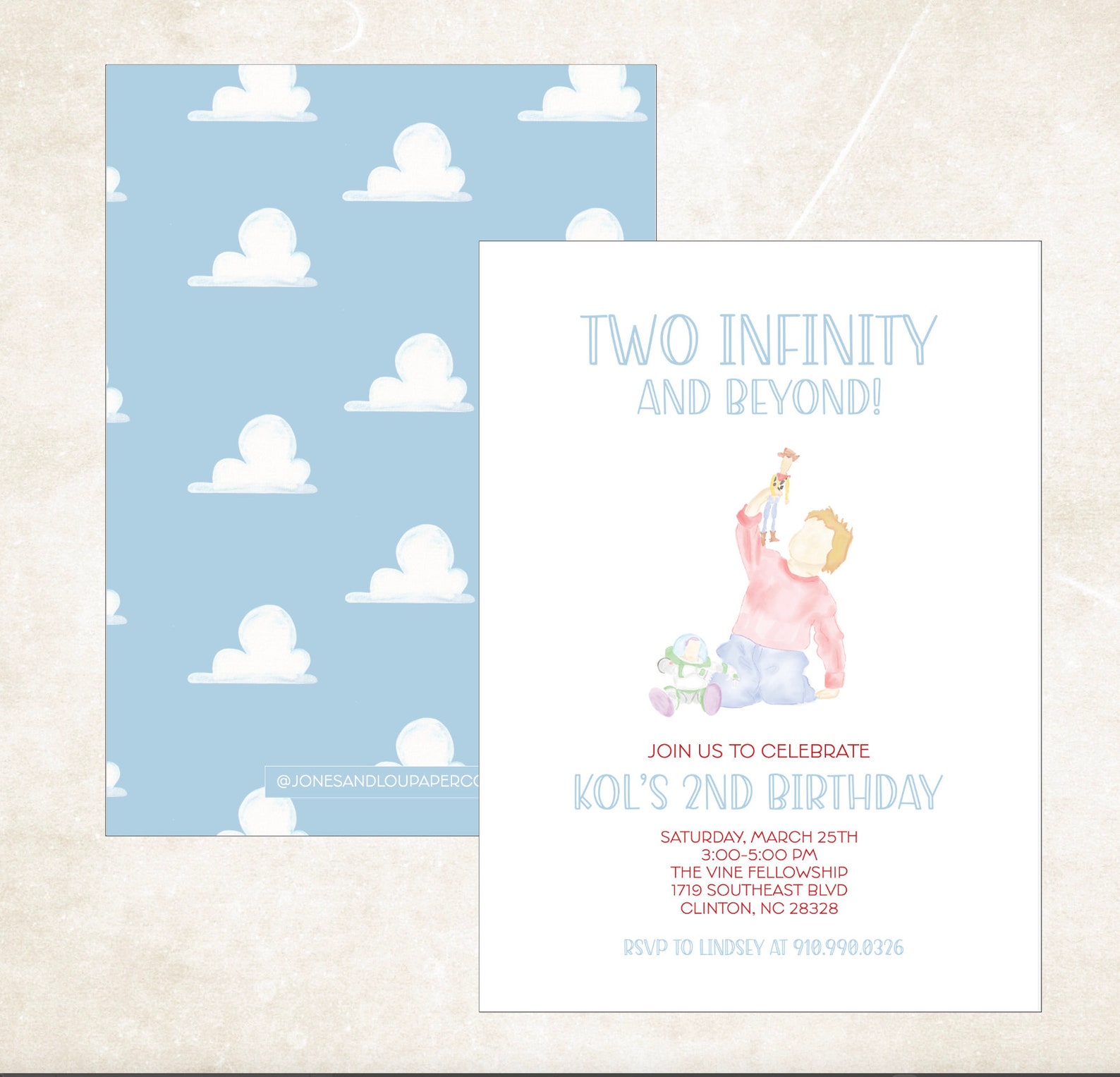 TWO INFINITY Birthday Invitation, Boys Birthday Invitation, Gingham ...