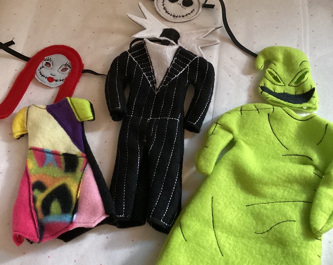 Jack and Sally Elf and Meanie Greenie Costumes Bundle 7pc - Etsy