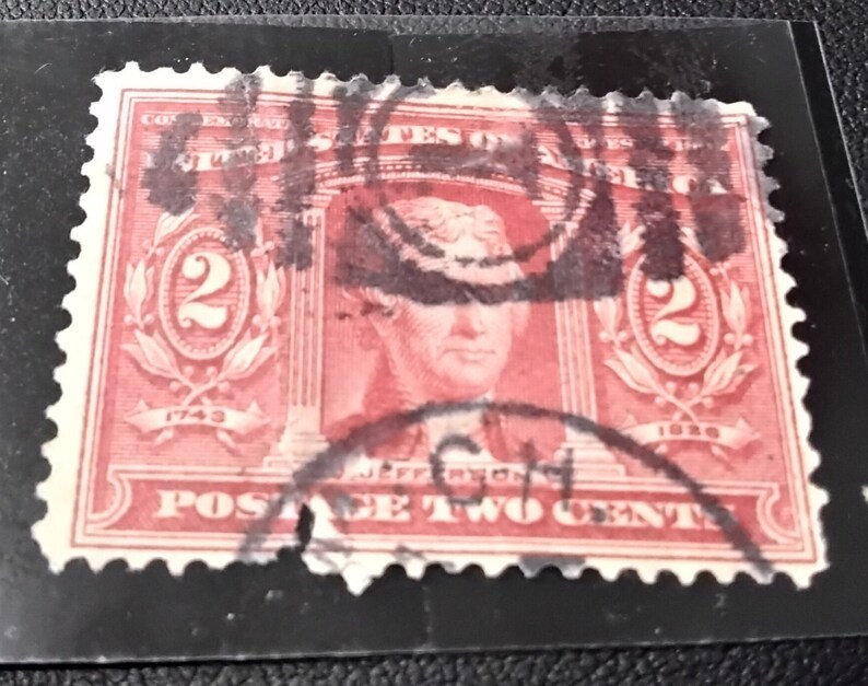 Vintage 2 Cent Thomas Jefferson Stamp. 1904 Rare Slight - Etsy