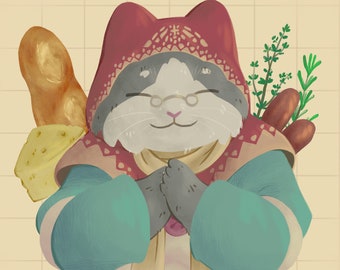 Grammeowster Chef 11x17 Print Monster Hunter World Iceborne Palico Fan ...