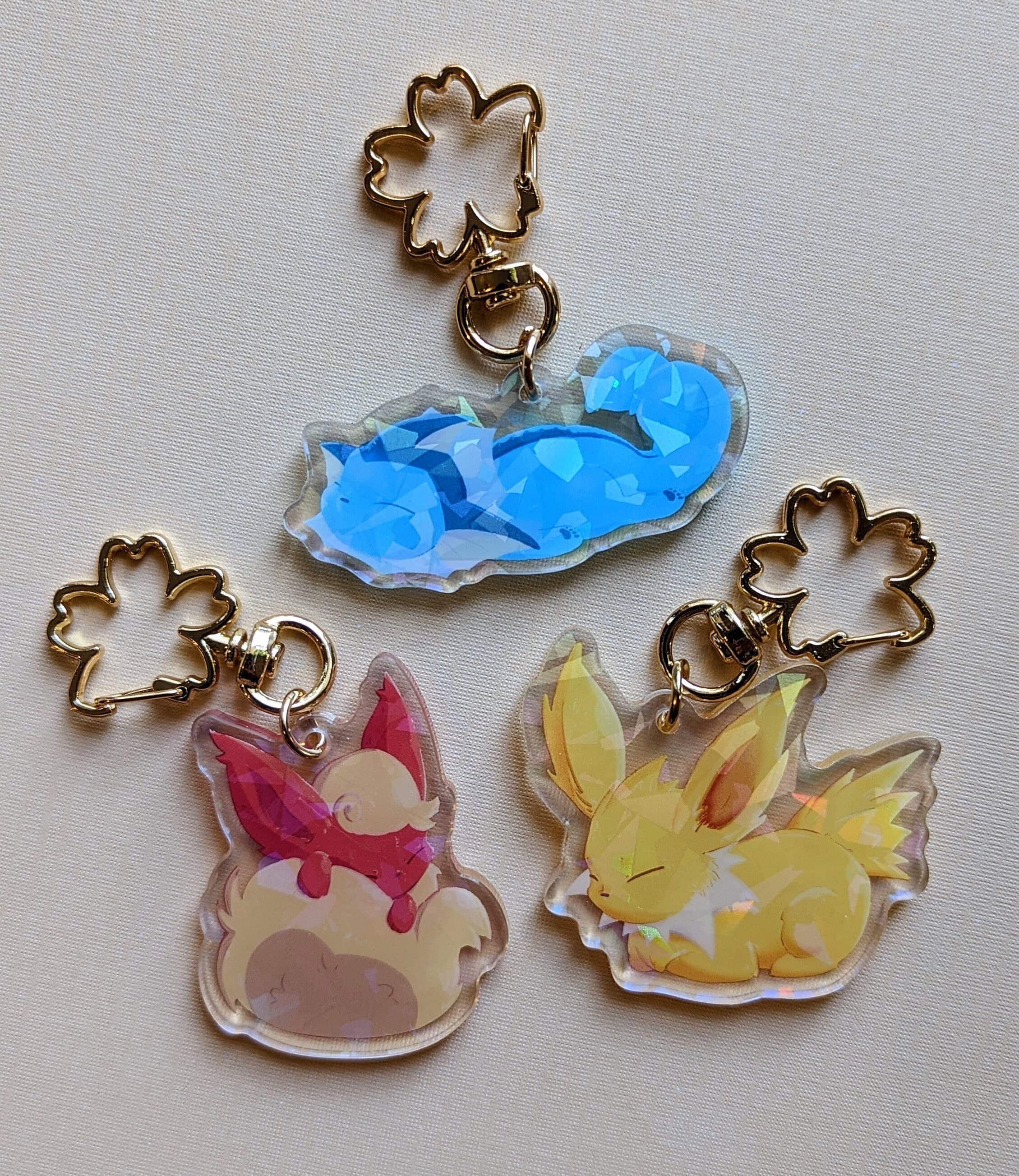 Pokemon Eeveelution Holographic Acrylic Keychain Eevee - Etsy