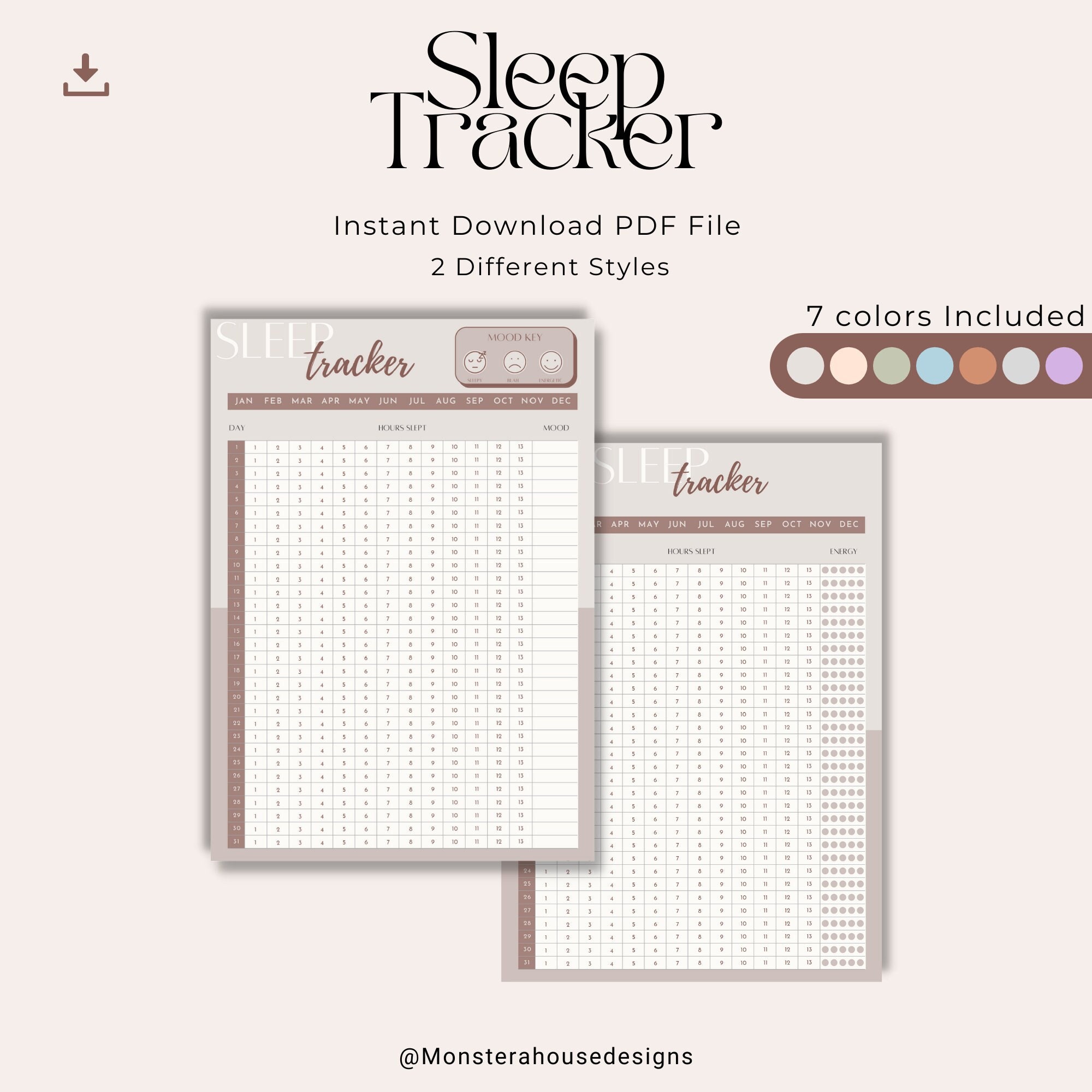 Sleep Tracker Digital Sleep Tracker Insert Goodnotes Sleep - Etsy