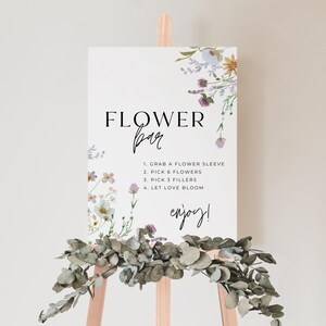 Flower Bar Sign Template, Make a Bouquet Sign, Wildflower Bloom Bar ...