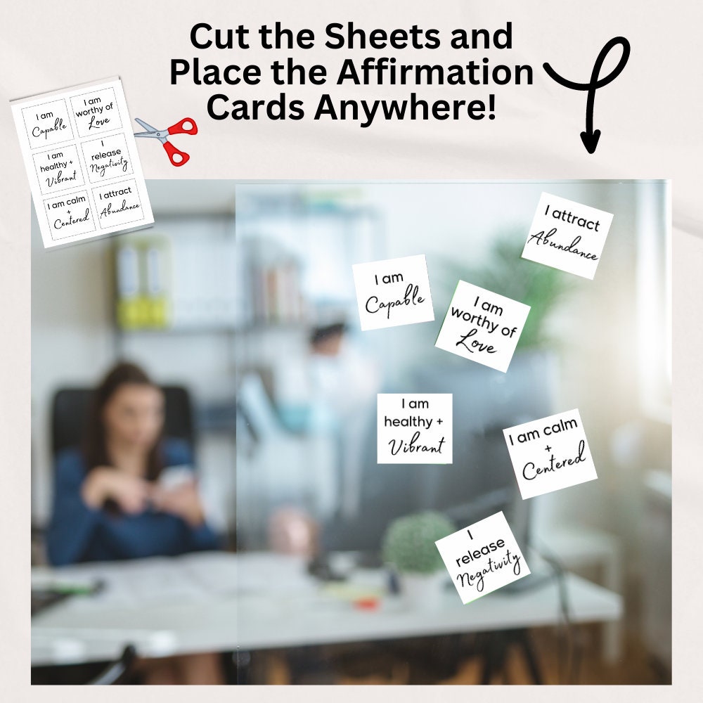 Positive Affirmation Cards, Printable Digital Vision Board Cards, Self ...
