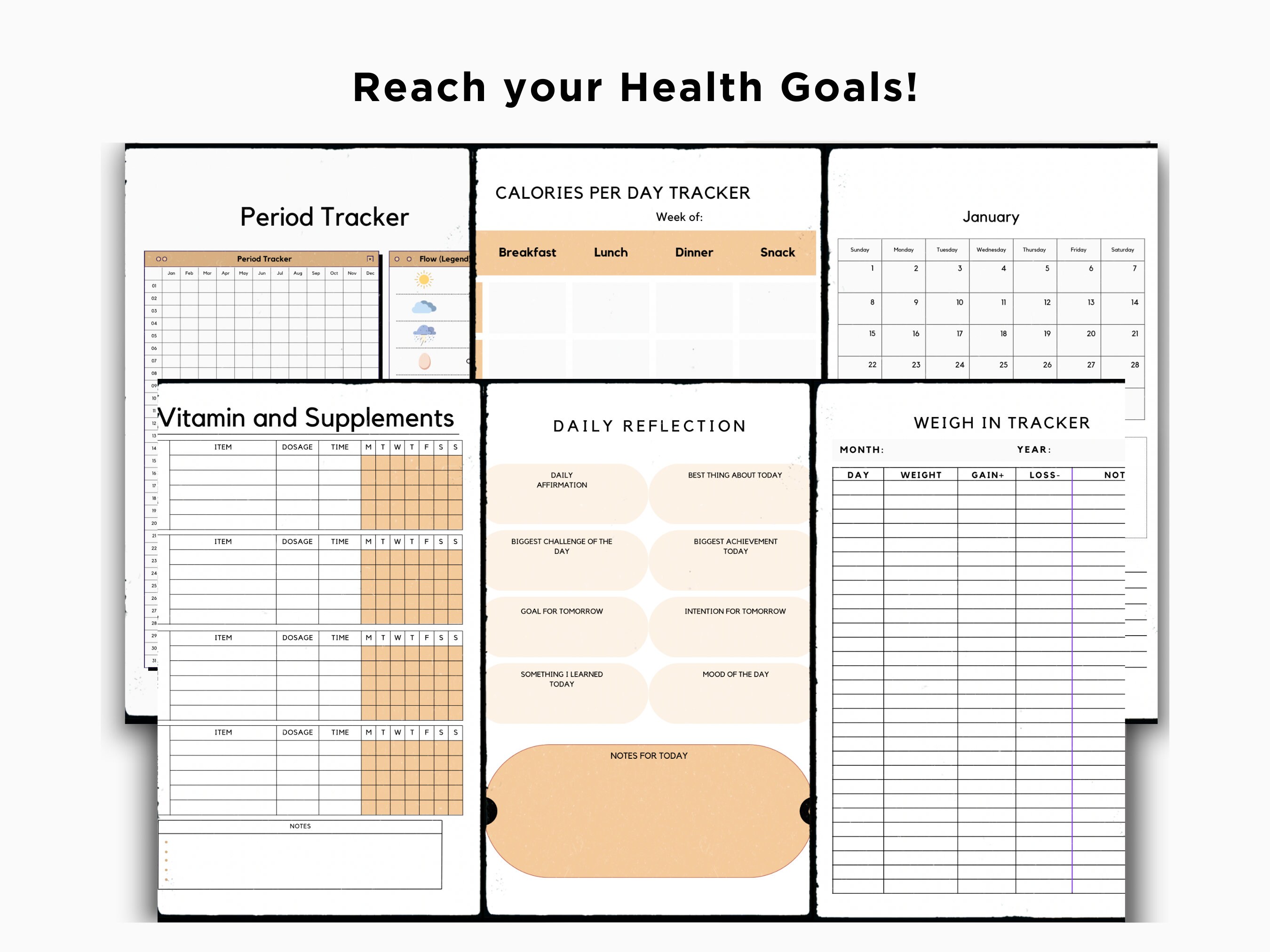 Fitness Planner Bundle, Health Planner, Printable, Digital Download ...