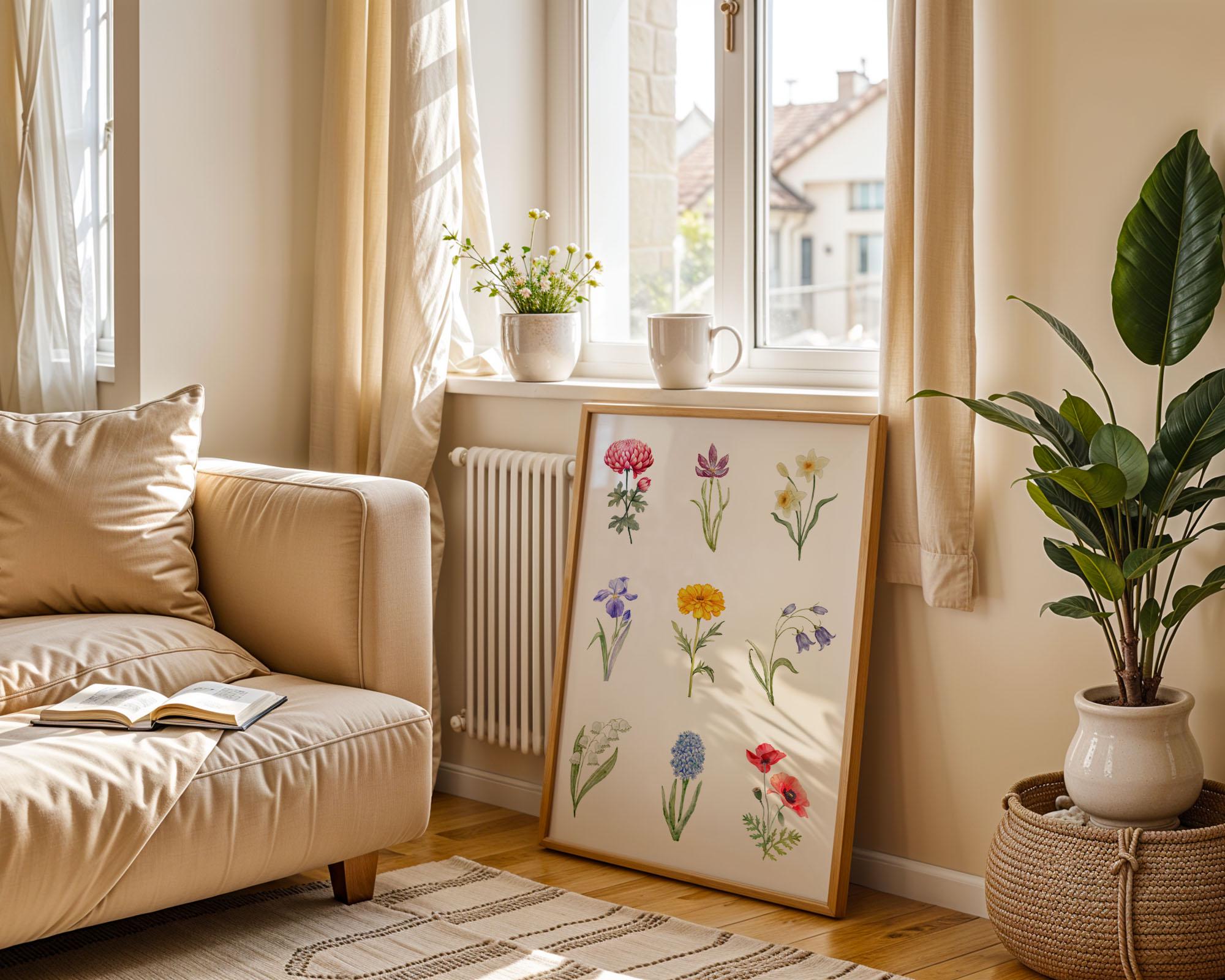 Watercolor Spring Flowers Printable; Springtime Wall Art; Instant ...