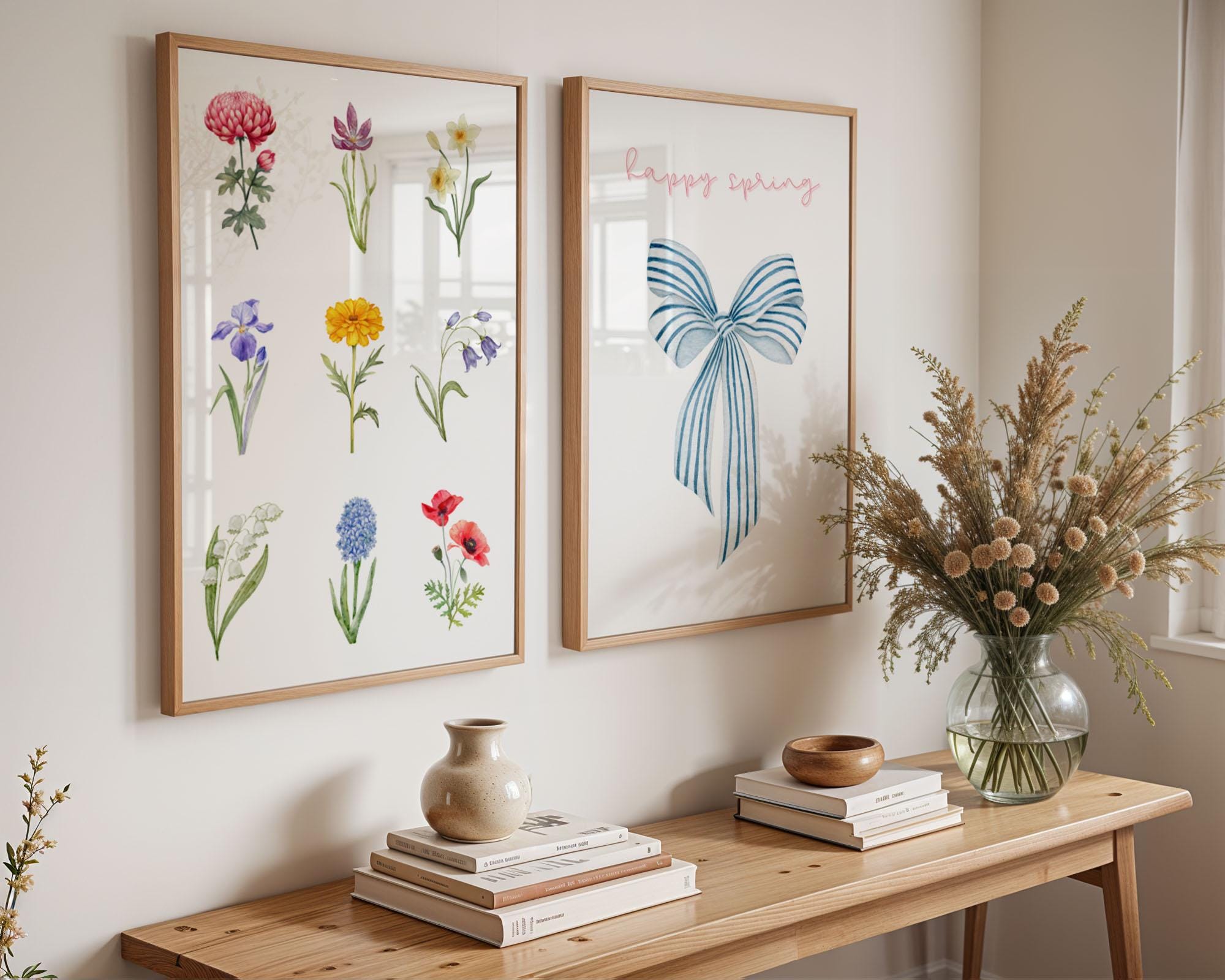 Watercolor Spring Flowers Printable; Springtime Wall Art; Instant ...