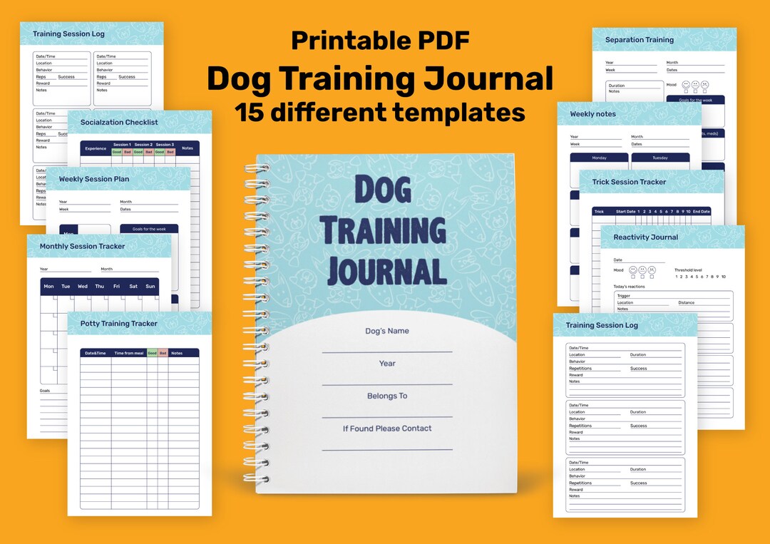 Printable A4 Dog Training Journal - Etsy