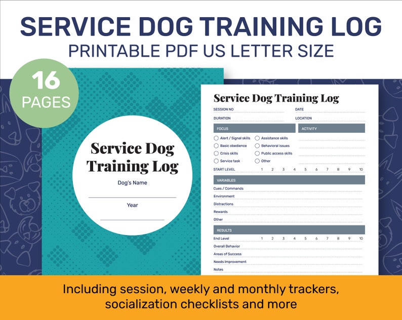 Printable Service Dog Training Log - Etsy