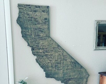 California Map Wood Carved Relief Map 3D Topographic Wooden Map Unique ...
