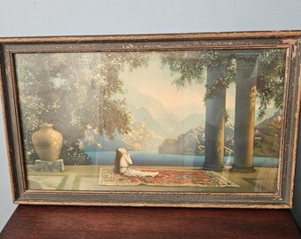 Antique Vintage 1920's R ATKINSON FOX Terrace Pool Art Deco Framed ...