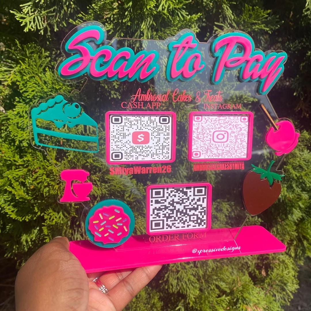 Cake Baker Sign/ Treat Maker Sign Scan to Pay Acrylic Sign - Etsy