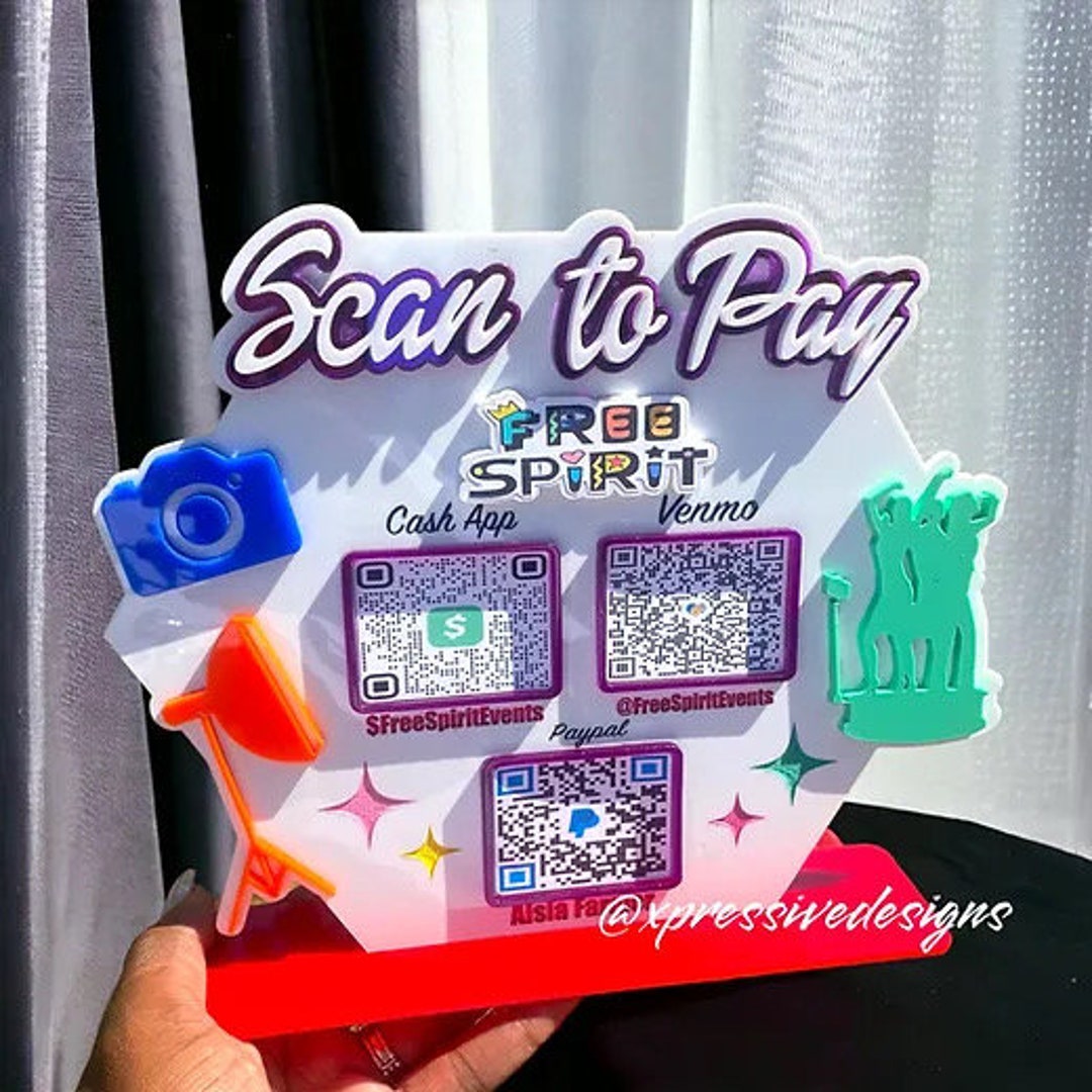 Photography Sign/ Photo Booth Scan to Pay Acrylic Sign - Etsy