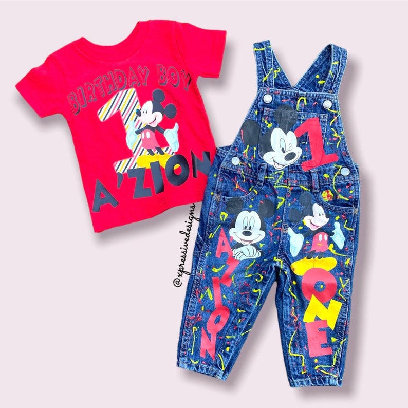 Mickey Mouse Birthday Overalls Mickey Mouse Party Mickey - Etsy