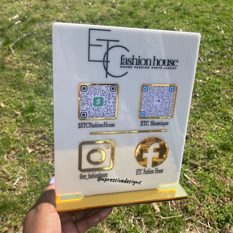 Scan to Pay Acrylic Sign| QR CODE SIGN| Social Media Sign - Etsy