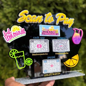 Lemonade Sign/ Lemonade Business Sign Scan to Pay Acrylic Sign - Etsy