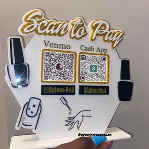 Nail Tech/ Nail Salon Scan to Pay Acrylic Sign - Etsy