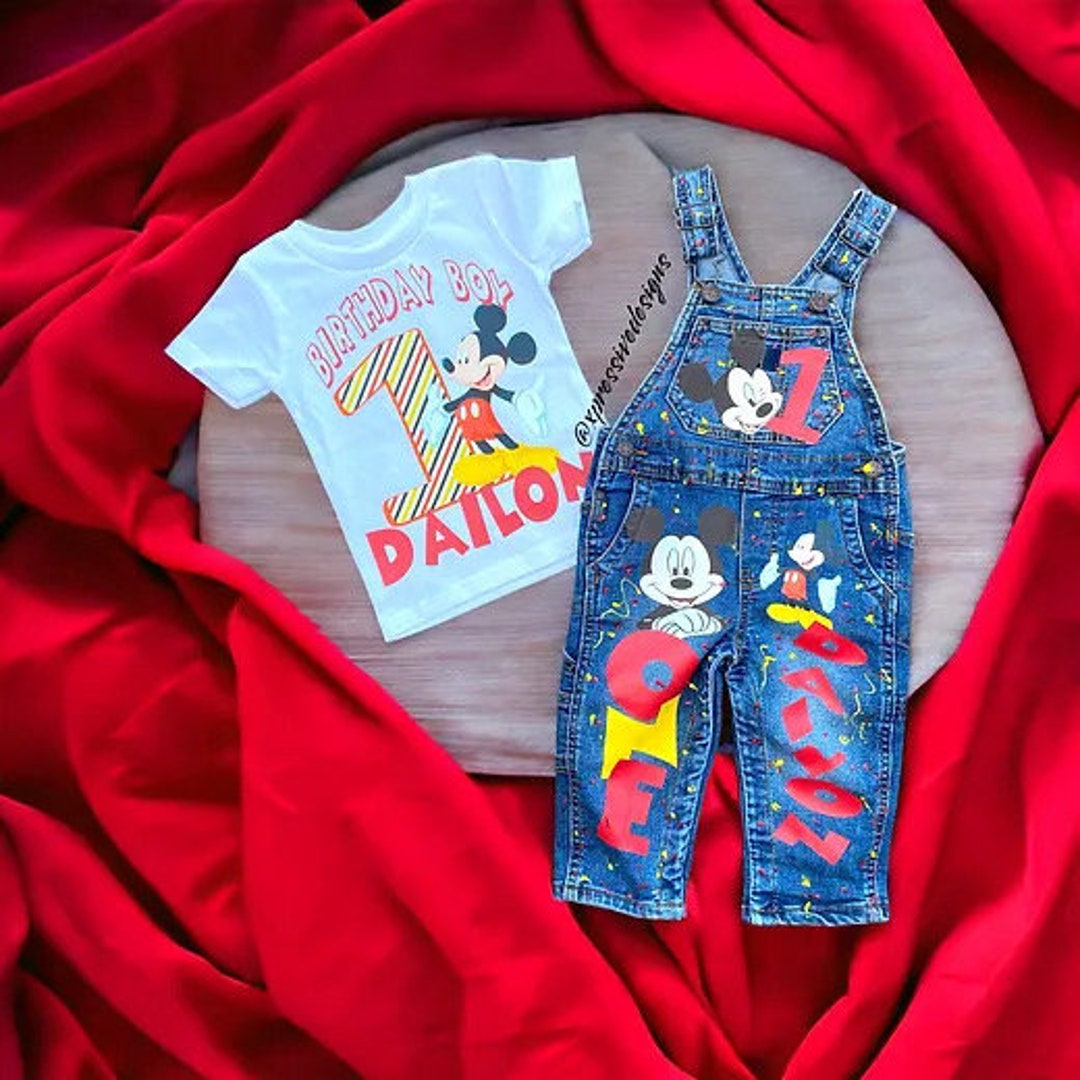 Mickey Mouse Birthday Overalls| Mickey Mouse Party| Mickey Mouse Outfit ...