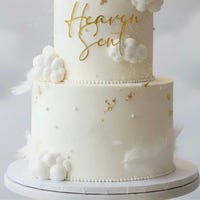 Heaven Sent Piece of Heaven Decor for Baby Shower, Moon and Stars Cake ...