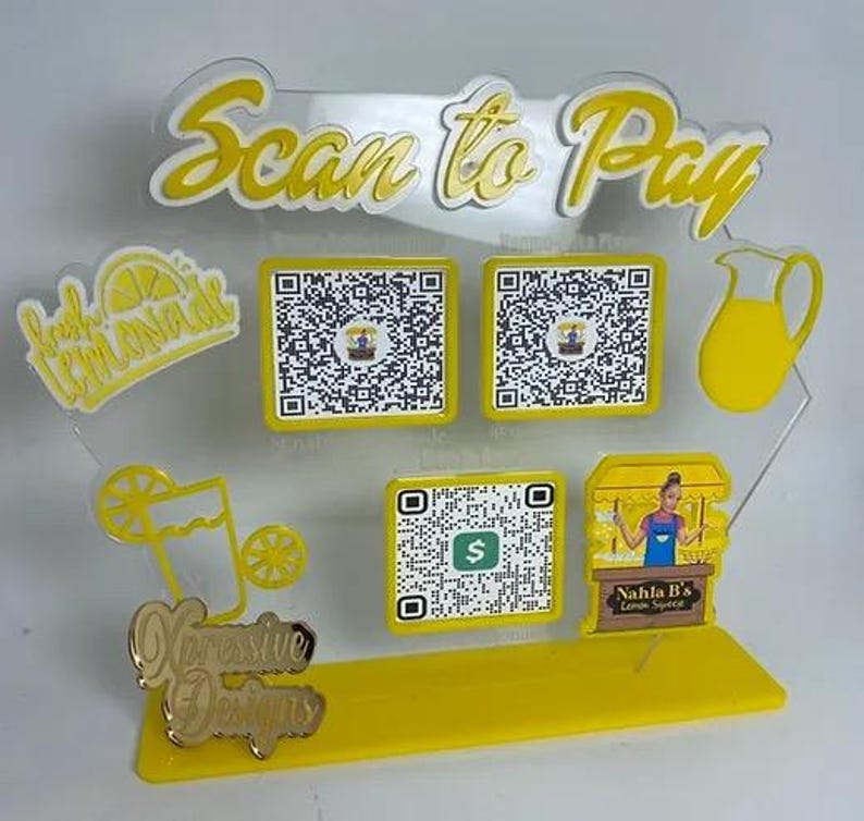 Lemonade Sign/ Lemonade Business Sign Scan to Pay Acrylic Sign - Etsy