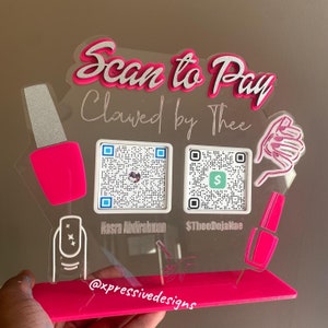 Nail Tech/ Nail Salon Scan to Pay Acrylic Sign - Etsy