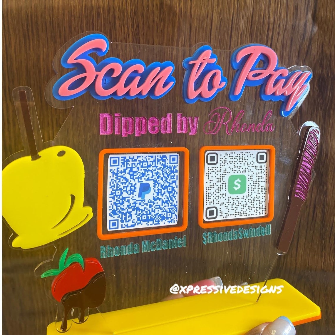 Cake Baker Sign/ Treat Maker Sign Scan to Pay Acrylic Sign - Etsy