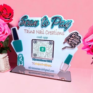 Nail Tech/ Nail Salon Scan to Pay Acrylic Sign - Etsy