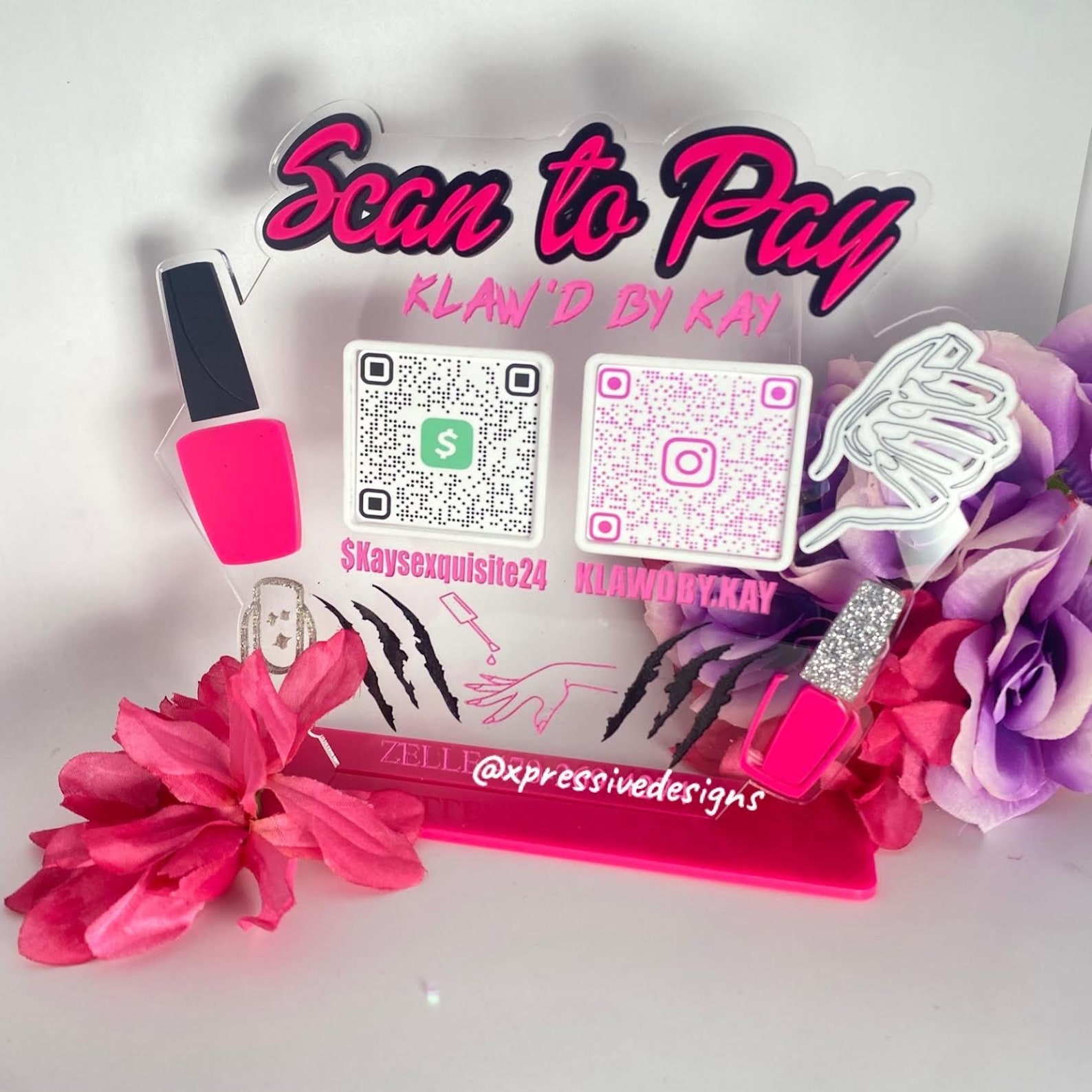 Nail Tech/ Nail Salon Scan to Pay Acrylic Sign - Etsy