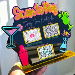 Bartender Sign | Mobile Bartender Sign | Bartender Scan to Pay Acrylic ...