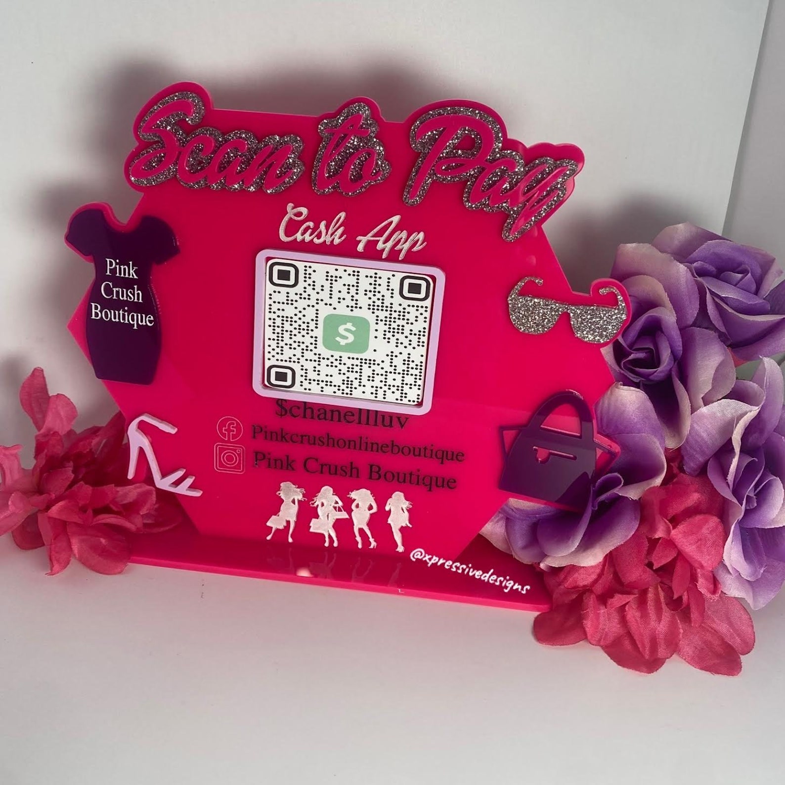 Boutique Sign/ Bowtique Sign Scan to Pay Acrylic Sign - Etsy