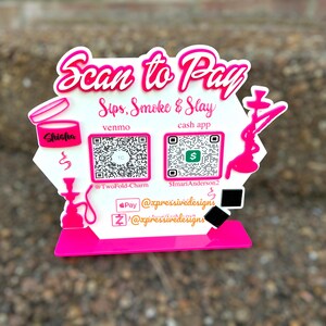 Hookah Sign/ Mobile Hookah Sign Scan to Pay Acrylic Sign - Etsy