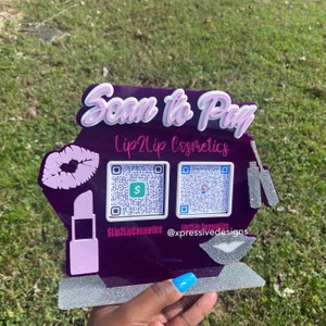 Make up Sign/ Lip Gloss Sign/ Lash Tech Scan to Pay Acrylic Sign - Etsy