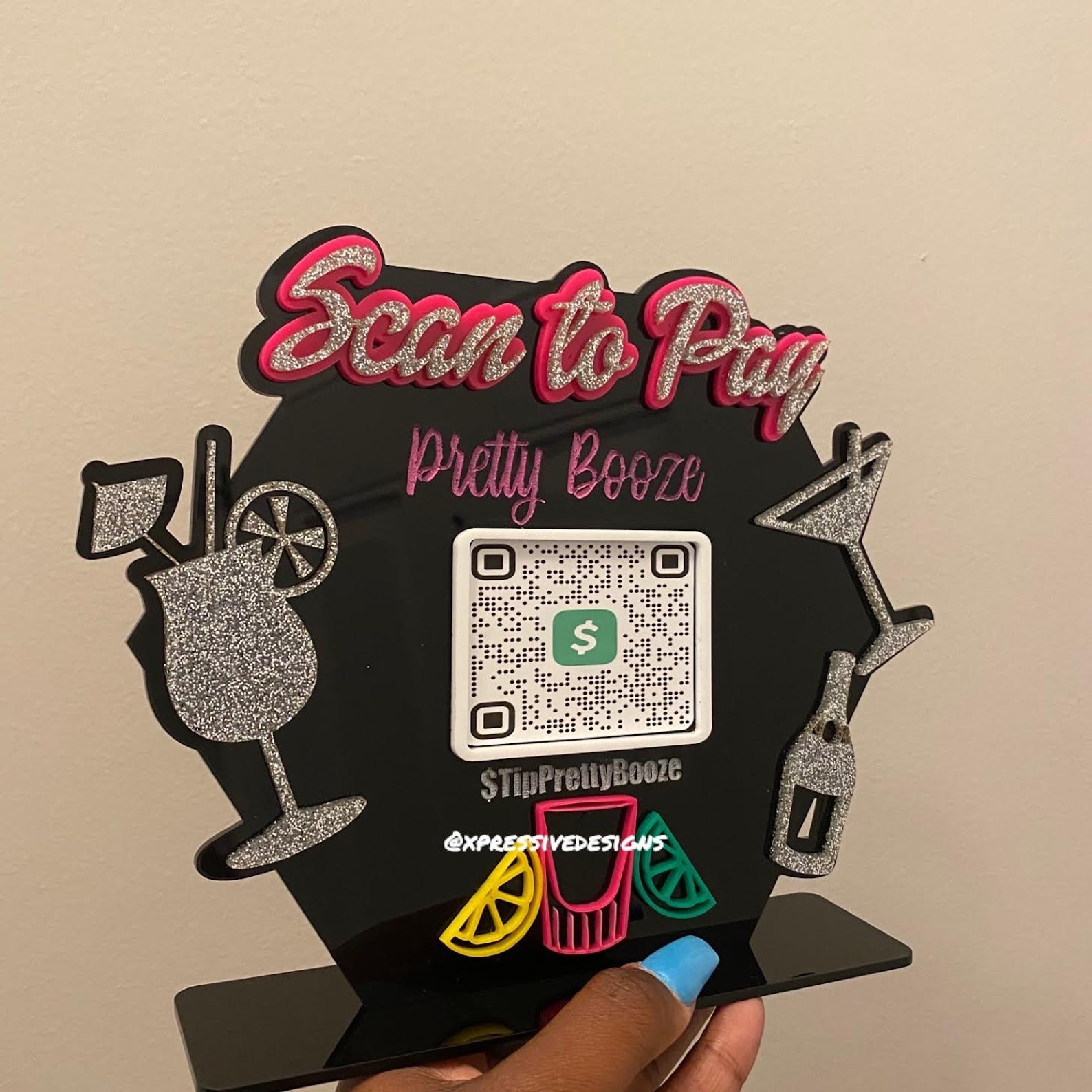 Bartender Sign/ Mobile Bartender Sign Scan to Pay Acrylic Sign - Etsy