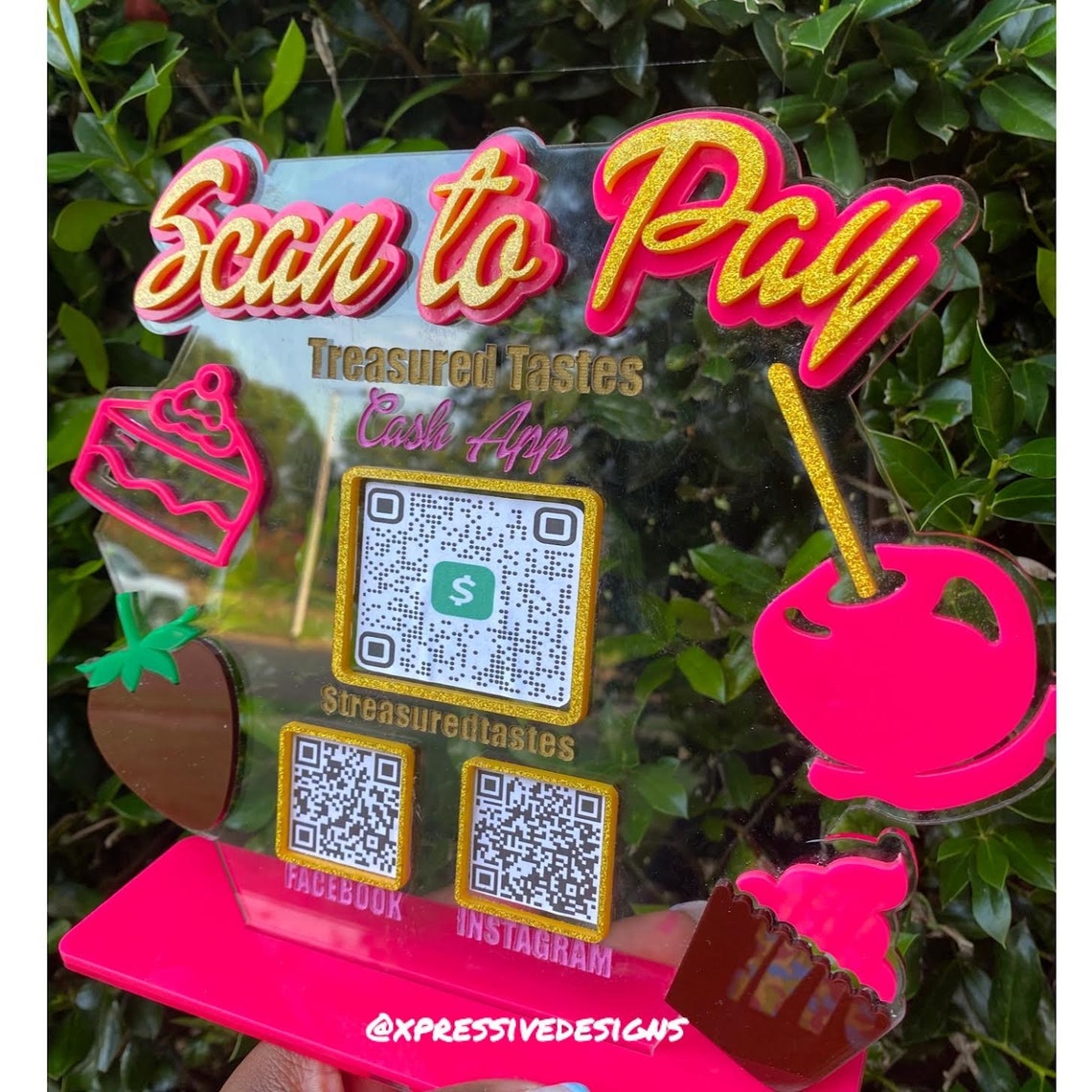 Cake Baker Sign/ Treat Maker Sign Scan to Pay Acrylic Sign - Etsy
