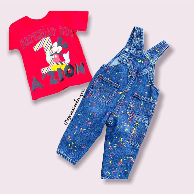 Mickey Mouse Birthday Overalls Mickey Mouse Party Mickey - Etsy