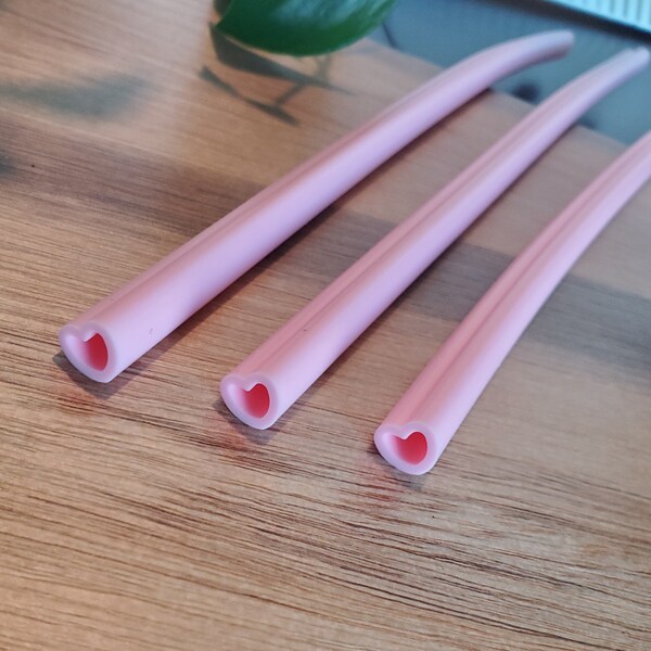 Heart Shaped Reusable Straws - Etsy