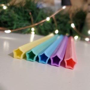 Star Shaped Silicone Straw, Reusable Straw, 8.5 Inch Straw, Eco ...