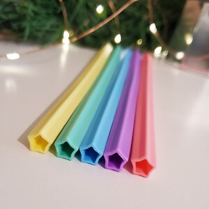 Star Shaped Silicone Straw, Reusable Straw, 8.5 Inch Straw, Eco ...