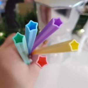 Star Shaped Silicone Straw, Reusable Straw, 8.5 Inch Straw, Eco ...
