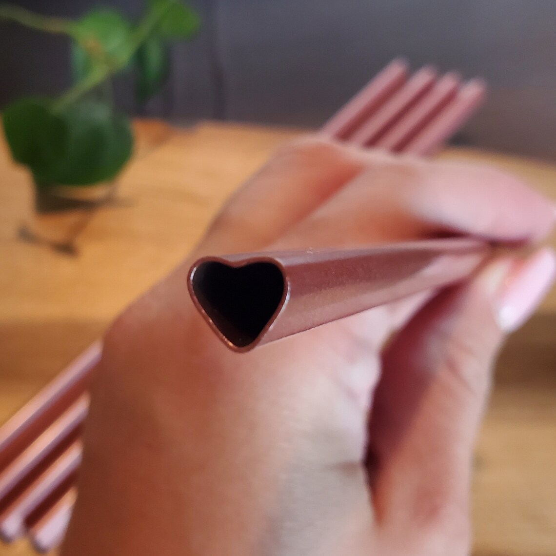 Pink Heart Shaped Reusable Straw 8.5 Inch Reusable Metal - Etsy