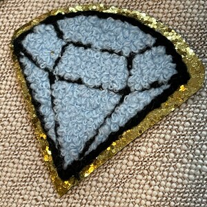 Iron on Patch Diamond - Chenille Patch - Glitter - Bride Wedding ...