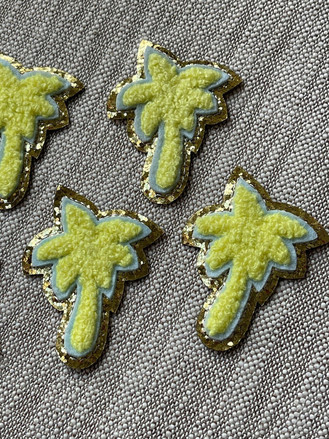 Palm Tree Iron on Patch - Chenille Patch - Gold Glitter - Tropical - Etsy