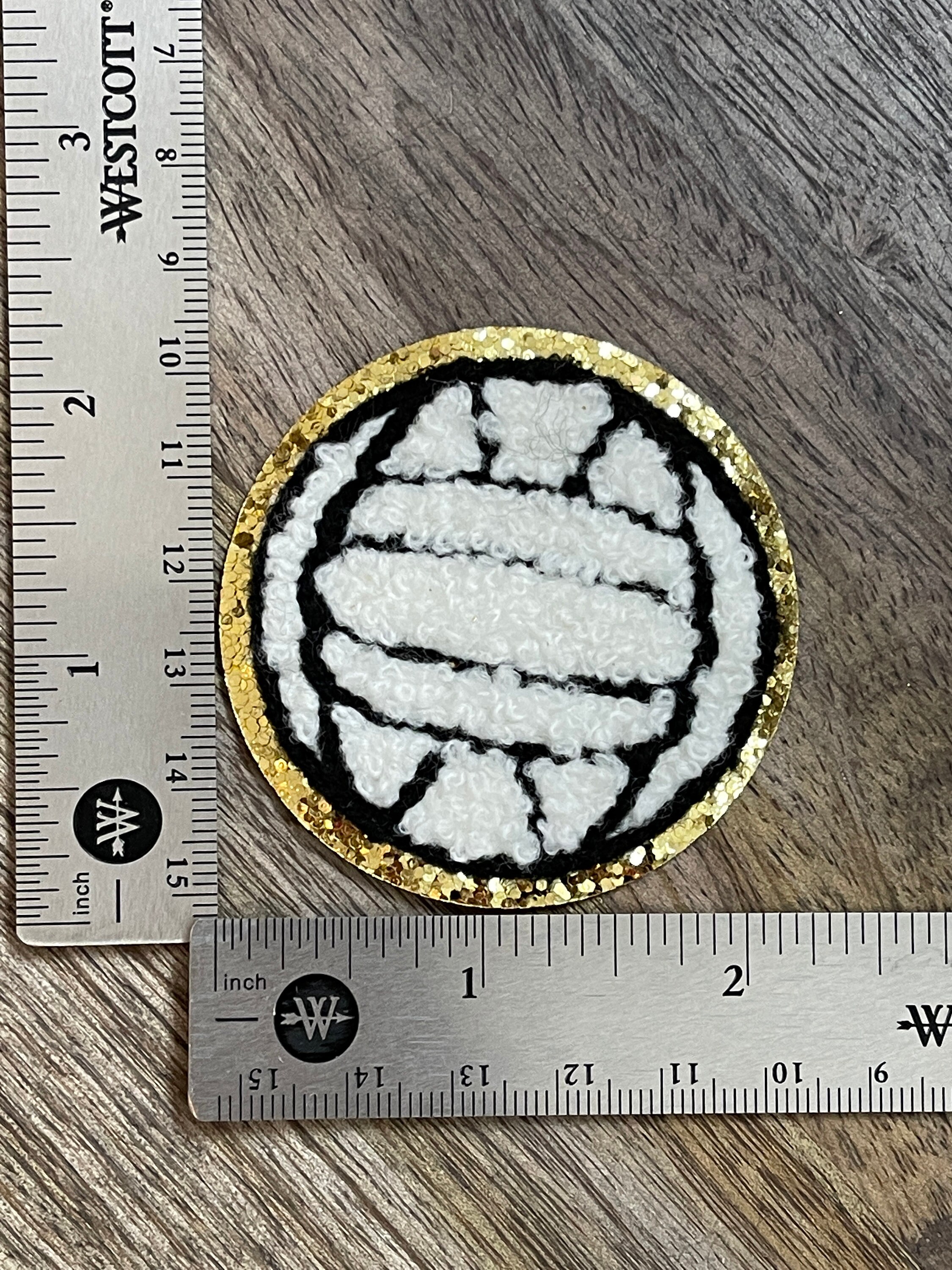 Volleyball Iron on Patch Chenille Patch Gold Glitter Patch - Etsy