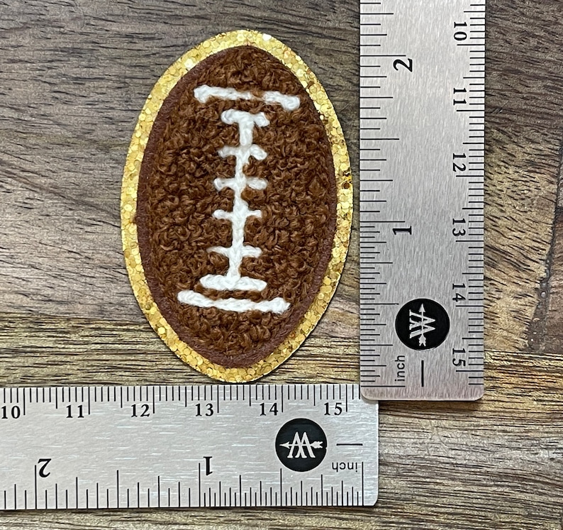 Iron on Patch Football Patch-chenille Patch-gold Glitter - Etsy