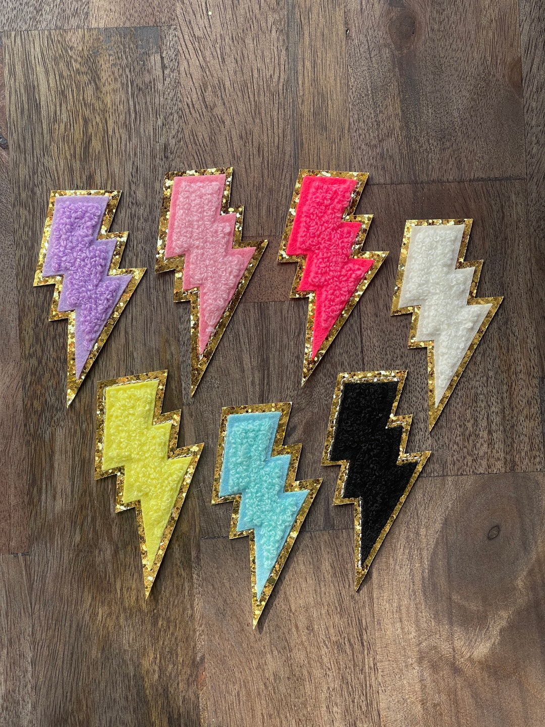 IRON ON Lightning Bolt Patch-chenille Patch-iron on Patch-preppy-diy ...
